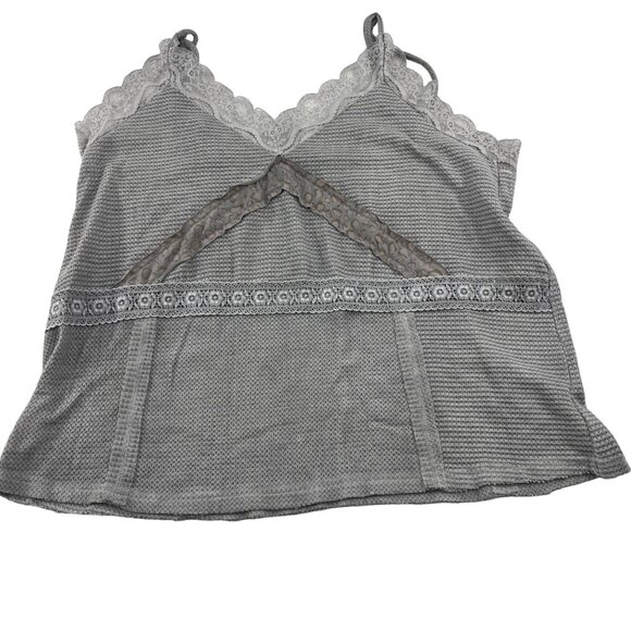 POL | Tops | Pol Womens Lacetrim Camisole Tank Top L Gray Polyester ...